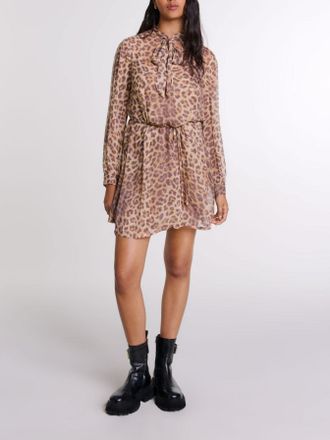 Maje Kurzes Kleid Mit Leopardenmuster - Imprime Leopard - Gr&ouml;&szlig;e 32 - Maje