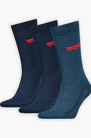 Levi's Chaussettes Standard En Coton Recycl&eacute; Logo Batwing Lot De 3 - Homme - Bleu / Denim - 39