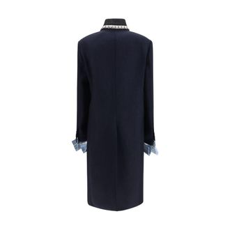 Prada Wool Ovis Aries Coat - Navy