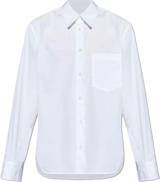 Jil Sander Homme, Chemises, Blanc, Taille: L Chemise en coton avec poche