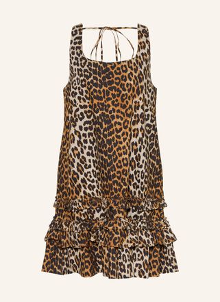 Ganni Kleid Mit R&uuml;schen braun