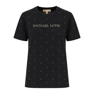 Michael Kors Klassisches MK Stud T-Shirt - - Tops - Damen - Schwarzk - L