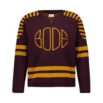 Bode Homme, Pulls, Brun, Taille: L Vintage Hockey Stripe Sweater