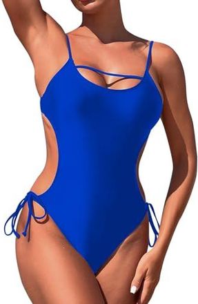 Generic Maillot de bain une pi&egrave;ce pour femme, contr&ocirc;le du ventre, maillots de bain d&eacute;t&eacute; modestes push up, grande taille, monokini dos nu, piscine, v&ecirc;tements d