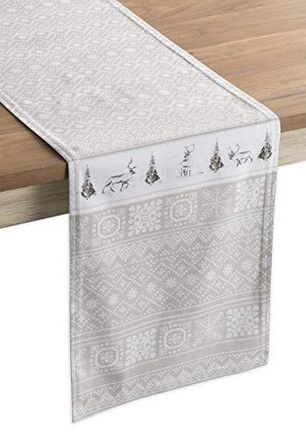 Maison d'Hermine Cozy Christmas Chemin de Table 100 % Coton pour f&ecirc;tes d&icirc;ners Jours f&eacute;ri&eacute;s Cuisine Thanksgiving / No&euml;l (50cm x 150cm)