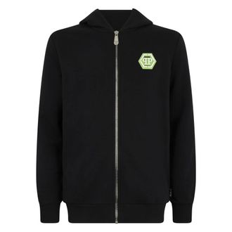 Philipp Plein Homme, Sweatshirts et sweats &agrave; capuche, Noir, Taille: XL Sweat &agrave; capuche Sweatjacket LS Iconic Plein