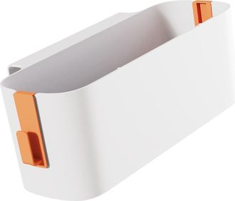 CHICIRIS Nachttisch-Aufbewahrungsregal, Organizer, Platzsparendes Haken-Design f&uuml;r Schlafzimmer, Schlafsaal, ABS-Kunststoff, Wei&szlig;, f&uuml;r, und M&auml;dchen (ORANGE)