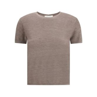 Lisa Yang Femme, Pulls, Brun, Taille: 38 FR T-shirt en cachemire