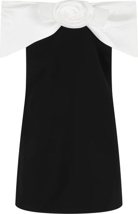 Self Portrait Femme, Robes, Noir, Taille: 34 FR Mini Robe Fleur en Cr&ecirc;pe