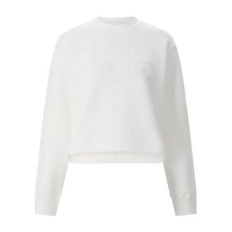Casablanca Pullover aus Baumwolle Kaschmir - - Sweatshirts & Hoodies - Damen - Wei&szlig; - S