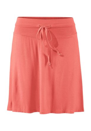 Beach Time Damen Jerseyrock knielanger Strandrock mit Kordelzug