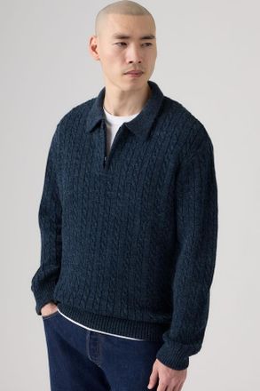 Levi's Mason Collared Quarter Zip - Homme - Bleu / Windsome Navy - L