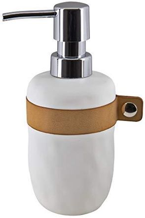 Spirella Seifenspender Lio | mit Edelstahlpumpe | Fl&uuml;ssigseifen-Spender | Polyresin| 300ml | Langliebig und Robust | wei&szlig;