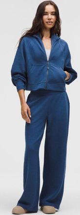 lululemon Pantalon large Scuba taille mi-haute Gaufré pour Femmes - Bleu - Taille XL