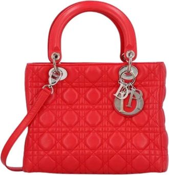 Dior Sac bandouli&egrave;re Lady moyen Pre-owned - Femme - Pre-owned - Rouge - Taille: ONE Size