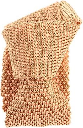 Tony & Paul Cravate tricot. TONY, Soie. Orange pêche - Uni - FABRIQUE EN ITALIE