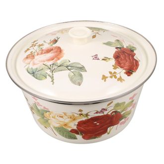 Cabilock Emaille Sch&uuml;ssel mit Deckel Vintage Stil Emaille Sch&uuml;ssel f&uuml;r Zuhause Praktische und Langlebige K&uuml;chenutensilien f&uuml;r &Ouml;l Lard Gem&uuml;se oder Suppe