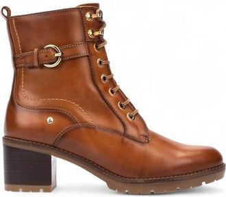 Infinity Leather Infinity Femmes Brandy Brun Cuir Talon Moyen Combat Motarde Bottines - Llanes