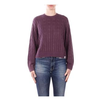 Carhartt Work in Progress Femme, Pulls, Violet, Taille: 38 FR Logo Front Sweater