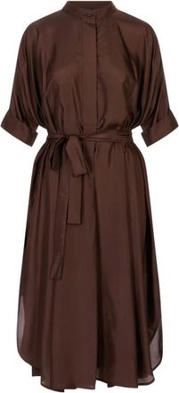 Meimeij Femme, Robes, Brun, Taille: 36 FR Midi Shirt Dress