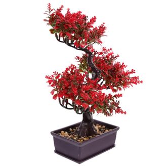 Luxshiny KüNstlicher Bonsai Baum: Japanische Kunstpflanze Mit Topf Dekoration FüR Wohnzimmer, BüRo, Fensterbank Und Badezimmer - 36 cm Hoch