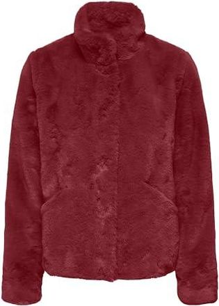 Only Faux Fur Jacket Onlnewvida Life Veste en Fausse Fourrure OTW CC, Bordeaux, S Femmes