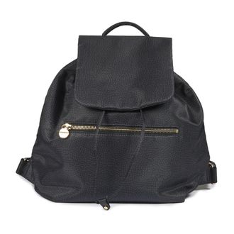 Borbonese Bedruckter Stoffrucksack mit Lederelementen - - Bags - Damen - Schwarzk - ONE SIZE