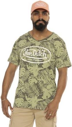 Von Dutch Tee Shirt Homme 100% Coton, T-Shirt Homme Ron, Regular fit & Manches Courtes, Kaki Taille XXL