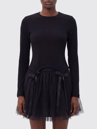 Simone Rocha Langarm-Top aus Lyocell mit Stickerei und Schleife