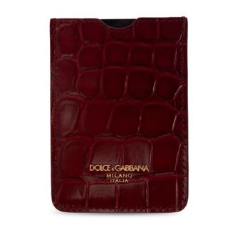 Dolce & Gabbana Porte-cartes en cuir avec logo - Femme - Accessoires - Rouge - Taille: ONE Size