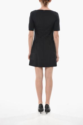 Givenchy Etuikleid mit kurzen &Auml;rmeln und Frontlogo Givenchy