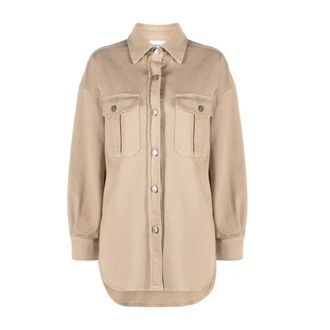 P.A.R.O.S.H. Denim Overshirt - - Jackets - Damen - Beige - S