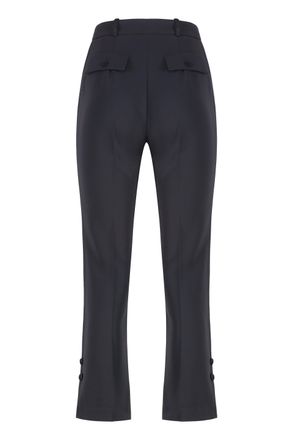 Elisabetta Franchi Womens Cropped Flared Trousers Black Polyester