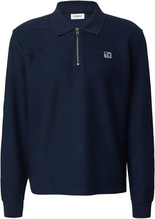 s.Oliver Sweatshirt Sweatshirt Leichtes Baumwoll-Sweatshirt mit Struktur und Polokragen