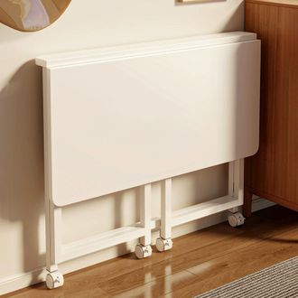 Generic Klappbarer Computertisch, Wei&szlig;Er Beistelltisch Mit Schwenkrollen Und Schnallenverbindung for Waschen, Arbeiten Und Aufbewahren Von Dingen