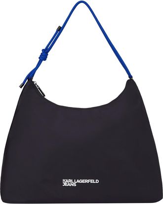 Karl Lagerfeld WomenS, Cord Nylon Large Shoulder Bag, Black, One size