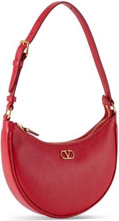 Valentino Sac &agrave; main Mini Hobo Vlogo en cuir grain&eacute;