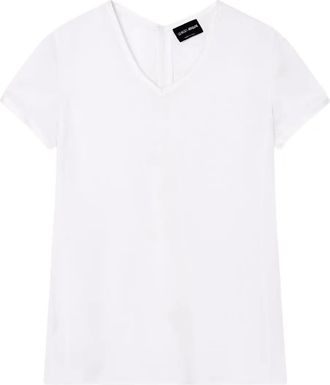 Giorgio Armani t-shirt &agrave; col v - Blanc