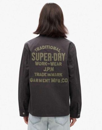 Superdry Veste de travail &agrave; broderie - Noir ardoise
