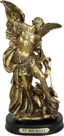 Ebros Gift Ebros Byzantinische &ouml;stliche orthodoxe katholische Kirche Erzengel des Engelrats Statue 20,3 cm hoch Figur mit Messing-Namensschild Holzsockel (Michae