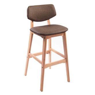 Generic Barhocker mit Gepolsterter Fu&szlig;- und R&uuml;ckenlehne, Sitzfl&auml;che mit Schaumstoffpolsterung, 4 Holzbeine f&uuml;r K&uuml;che, Kneipe, Caf&eacute;, Terrasse, Max. Belastbarke