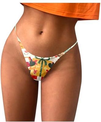 Generic Culottes de Noël en coton pour femme - Taille basse - Sous-vêtements respirants et confortables - Pour femme - Élastique - Doux et érotique - Sexy, Bl