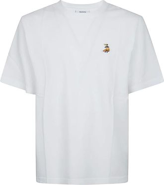 Maison Kitsun&eacute; Homme, Tops, Blanc, Taille: S Dreaming Fox Comfort Tee-Shirt