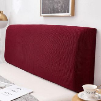 Generic Stretch Schutzh&uuml;lle in Unifarben BBB Queen King Full Bettkopfteil Bezug Staubdichter Schutzbezug f&uuml;r Schlafzimmerdekoration Rot Kingsize-Bett: 170-190