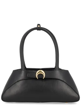 Marine Serre Womens Aurora Baguette Bag Black Cow Leather Handbags Hand