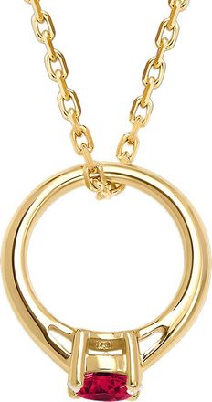 Edenly Anhänger Cutie Ring - 9 Karat Gelbgold und synthetischer Rubin