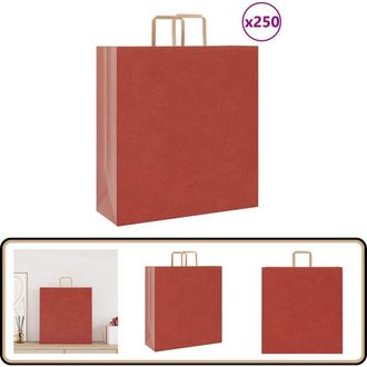 vidaXL Vidaxl - Papiertragetaschen 250 Stk. mit Henkeln Rot 45x17x48 cm