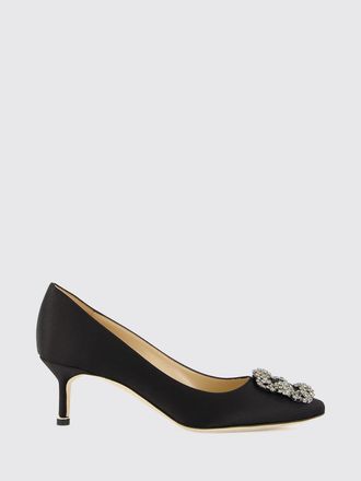 Manolo Blahnik Escarpins Hangisi en satin avec boucle bijou et talon moyen