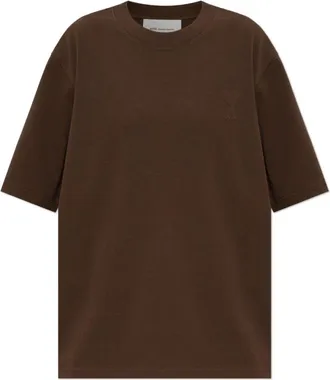 Ami Logo T-Shirt - - Tops - Damen - Braun - S