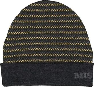 Missoni Caps & M&uuml;tzen - Patterned Knit Wool Hat With Ribbed Trims - Gr. ONE SIZE - in Schwarz - f&uuml;r Damen